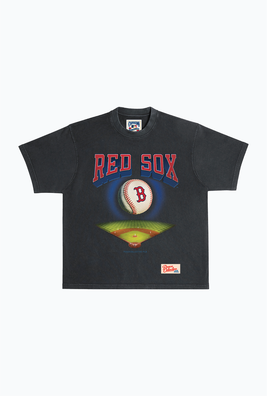 Boston Red Sox Throwback Cropped T-Shirt - Ash