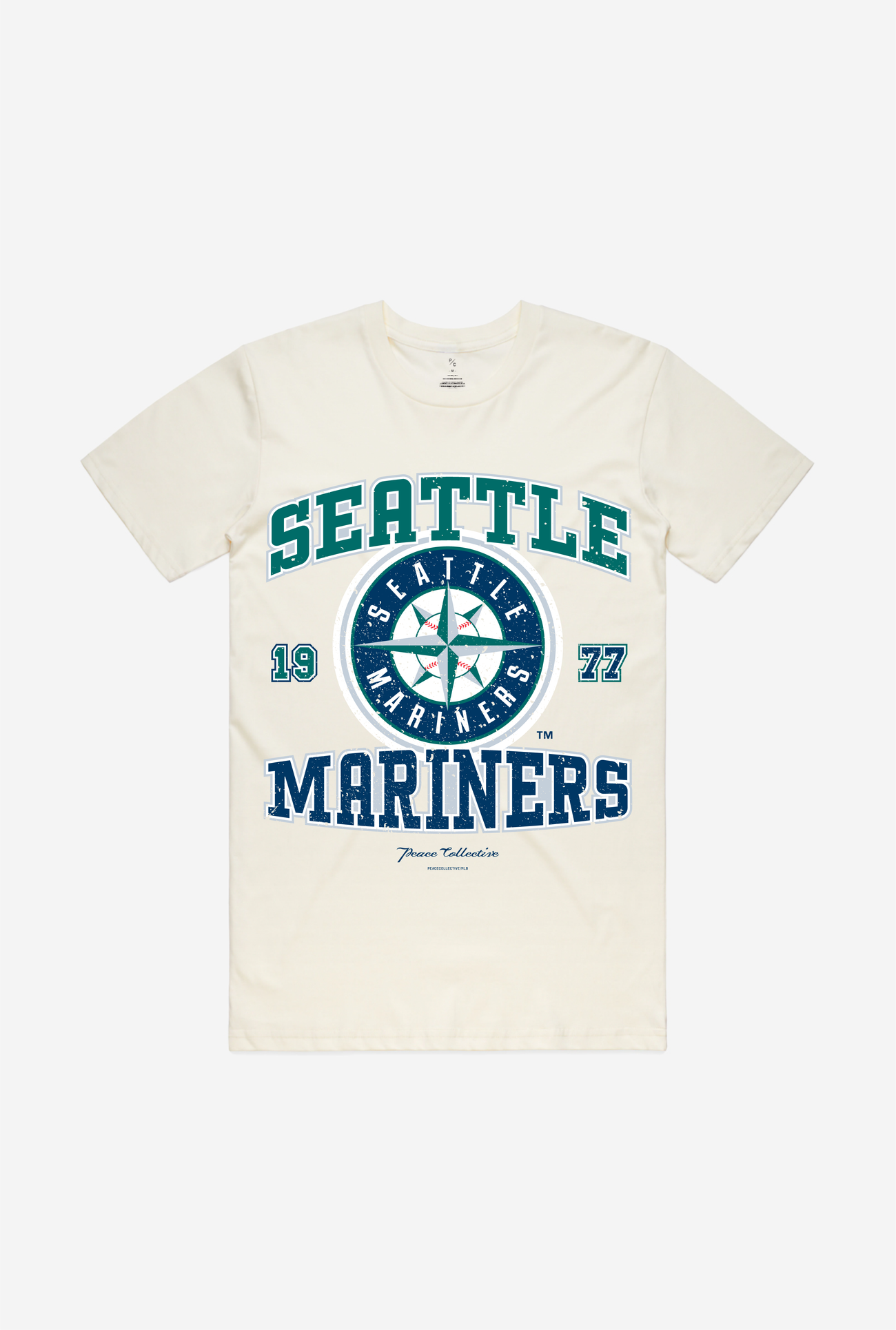 Seattle Mariners Vintage Washed T-Shirt - Ivory